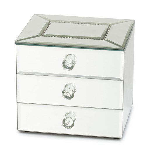 Coolbang customized luxurious crystal handles floor mirror jewelry box