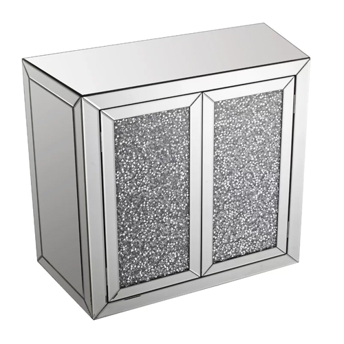 UK Style Mirrored Corner crystal diamond mirrored chest of drawer