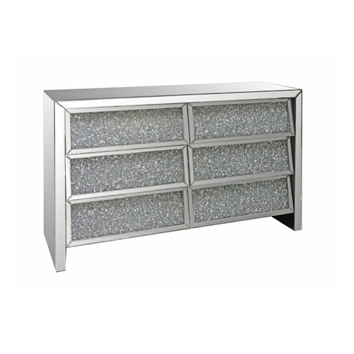 UK Style Mirrored Corner crystal diamond mirrored chest of drawer