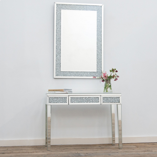UK Style Mirrored Corner crystal diamond mirrored dressing table