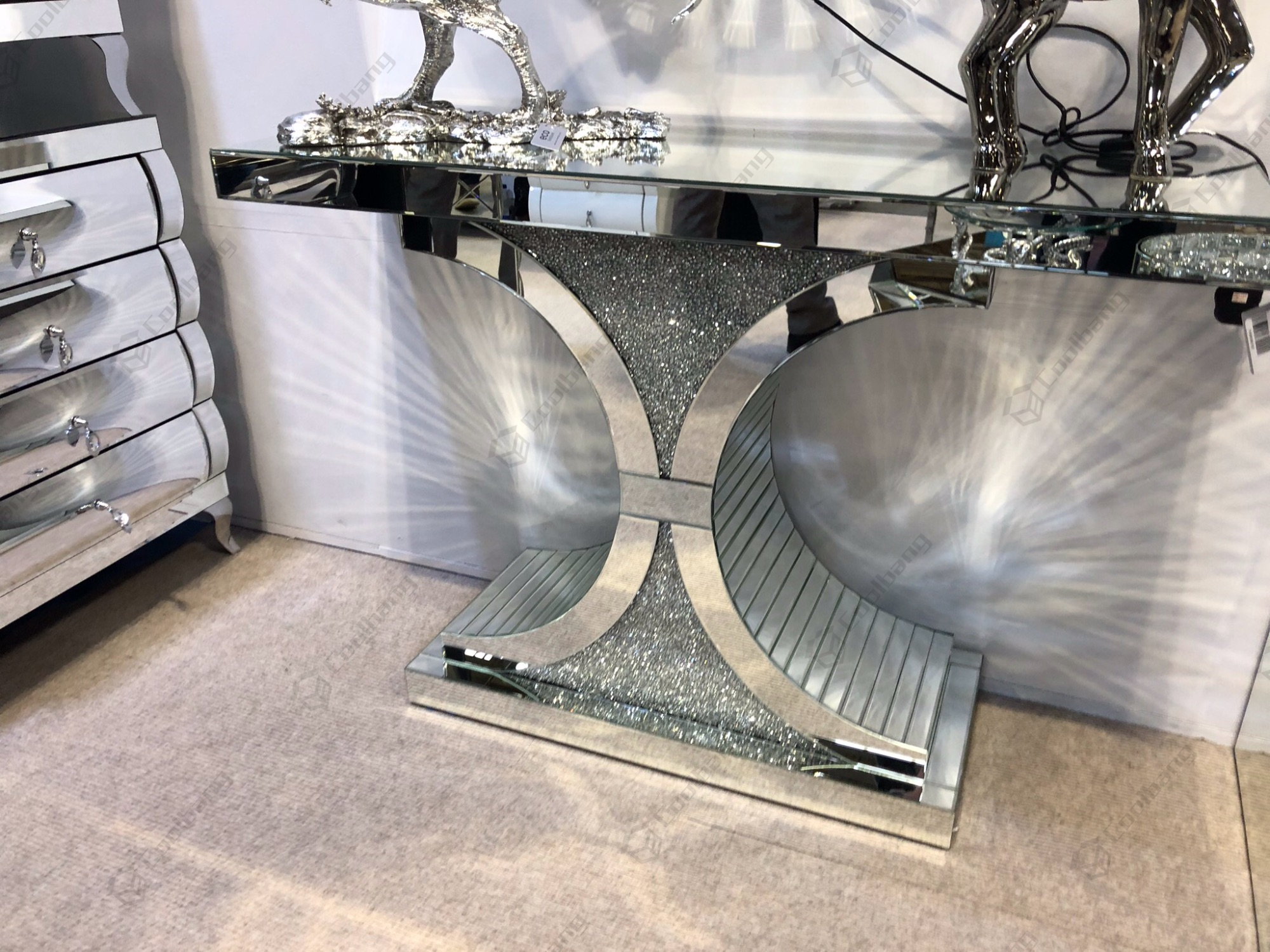 Mirrored Furniture Factory Living Room Mirrored Console Table