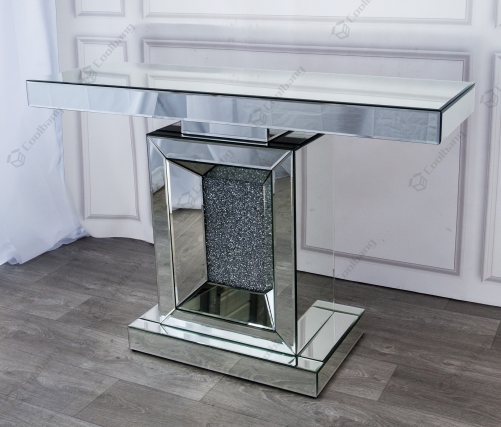 Crushed Diamond Console Table - Silver,