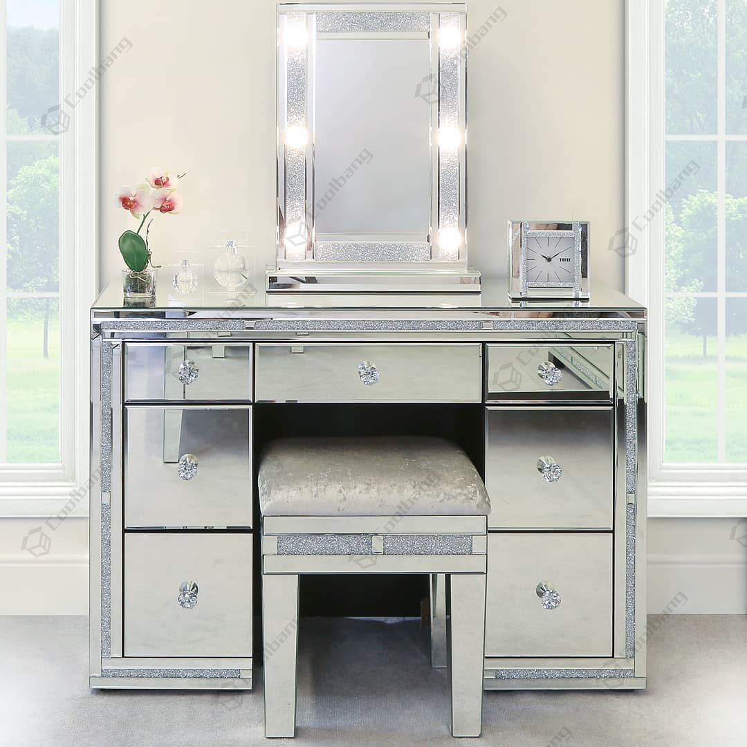Factory Wholesale Crushed Diamond Hollywood Dressing Table