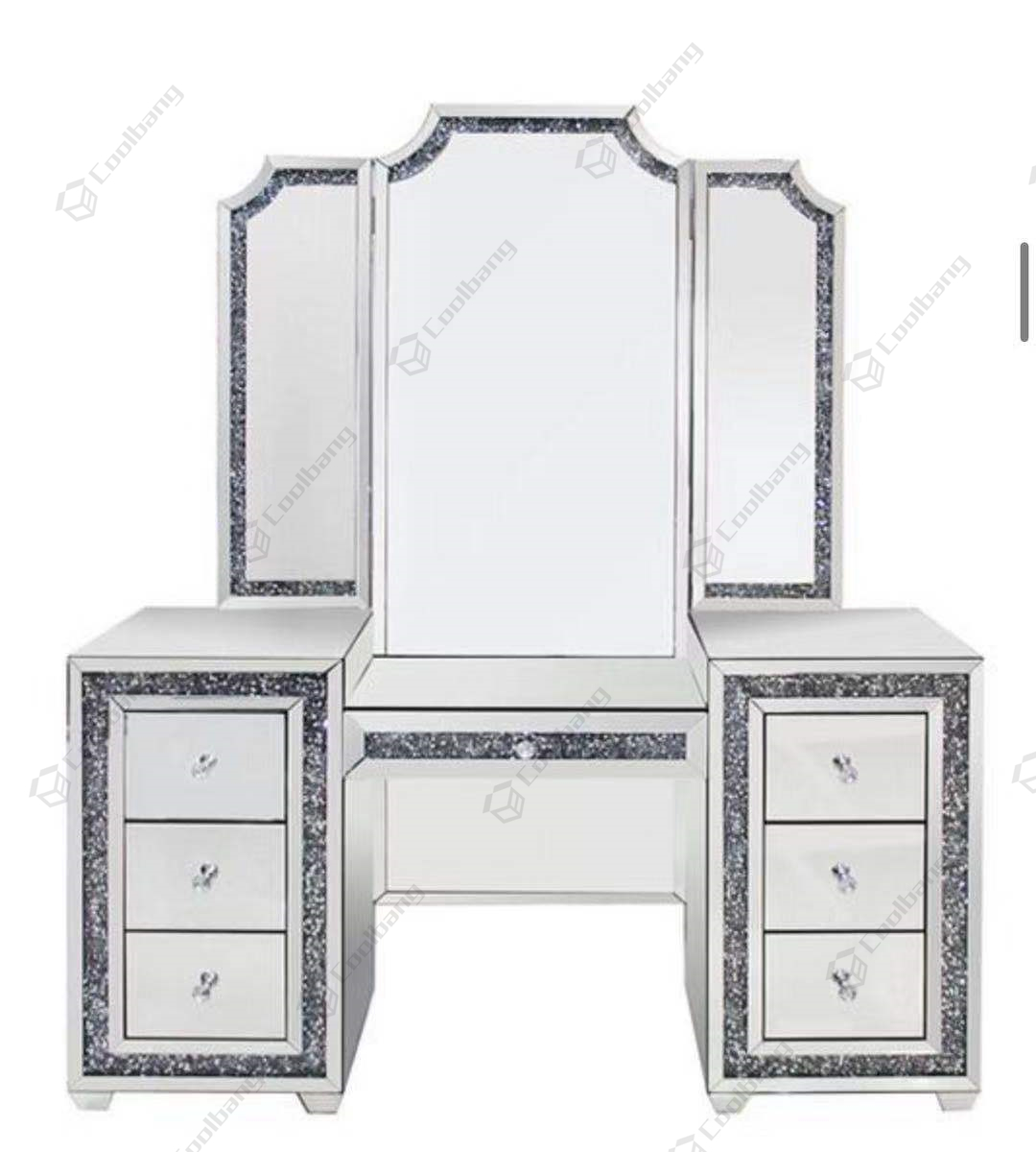 Crushed Diamond Dressing Table with LED Mirror,Dressing Table