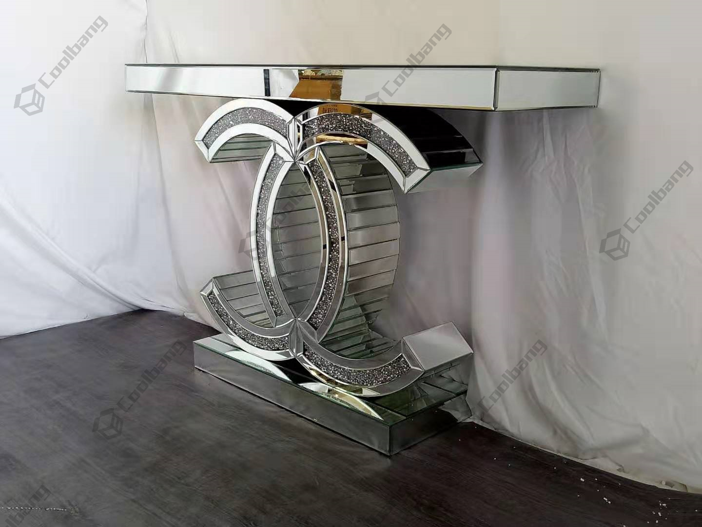 Mirrored Furniture Factory Wholesale Crushed Diamond Console Table