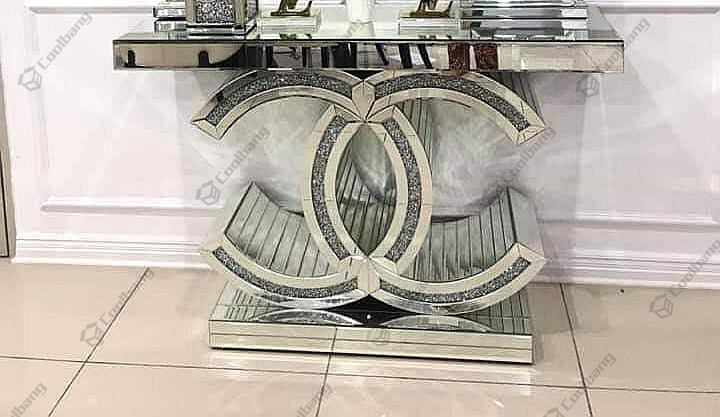 Mirrored Furniture Factory Wholesale Crushed Diamond Console Table