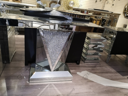 Wholesale direct supply crystal diamond mirrored console table
