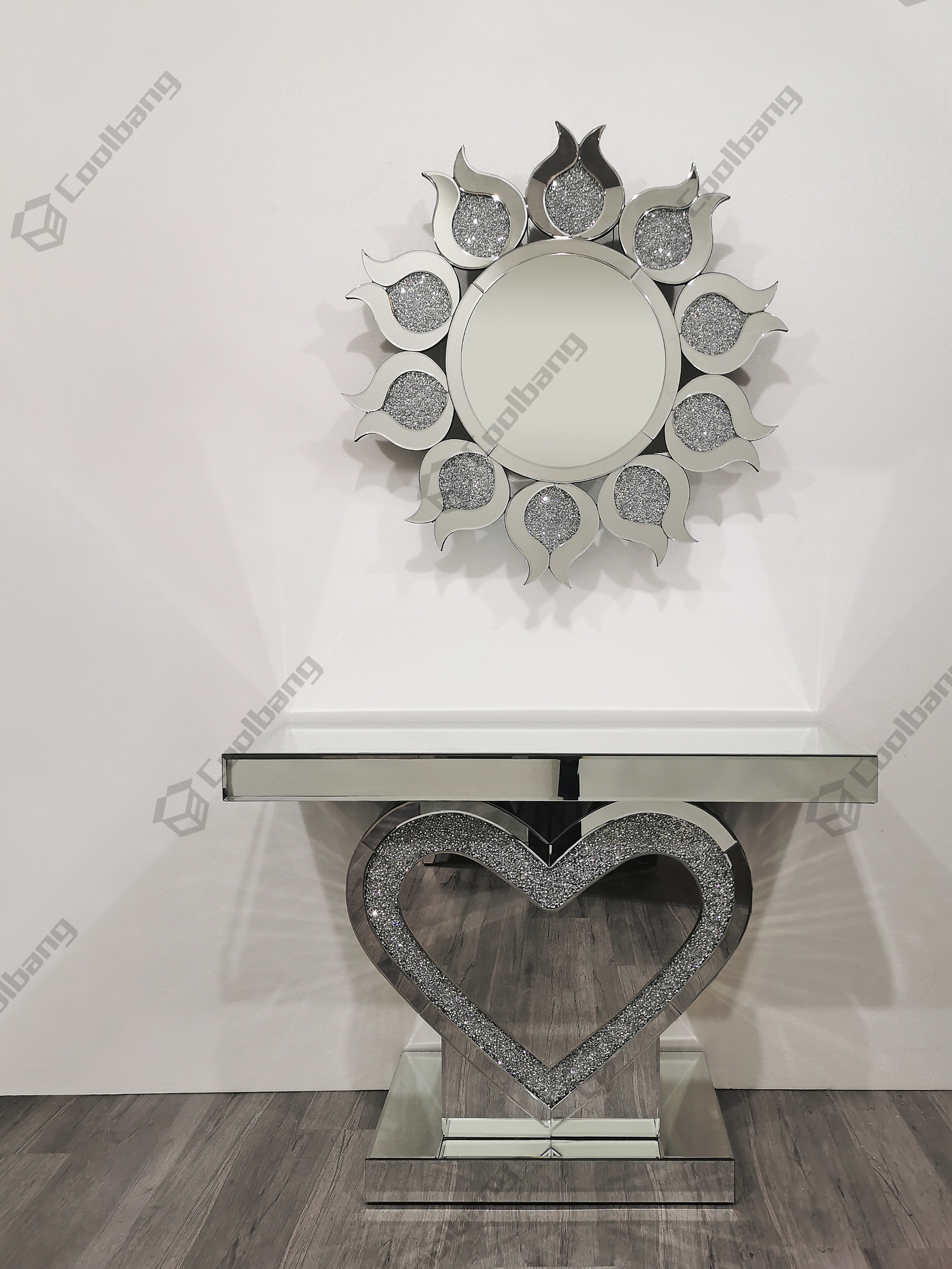 Modern Home Living Room Crushed Diamond Console Table,Diamond Console Table