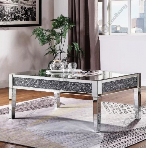 Modern luxury sparkle crushed glass diamond coffee table