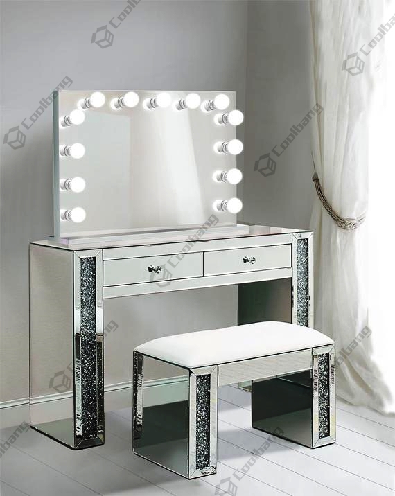 Factory Wholesale Crushed Diamond Hollywood Dressing Table