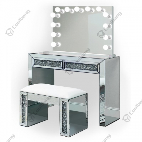 Factory Wholesale Crushed Diamond Hollywood Dressing Table
