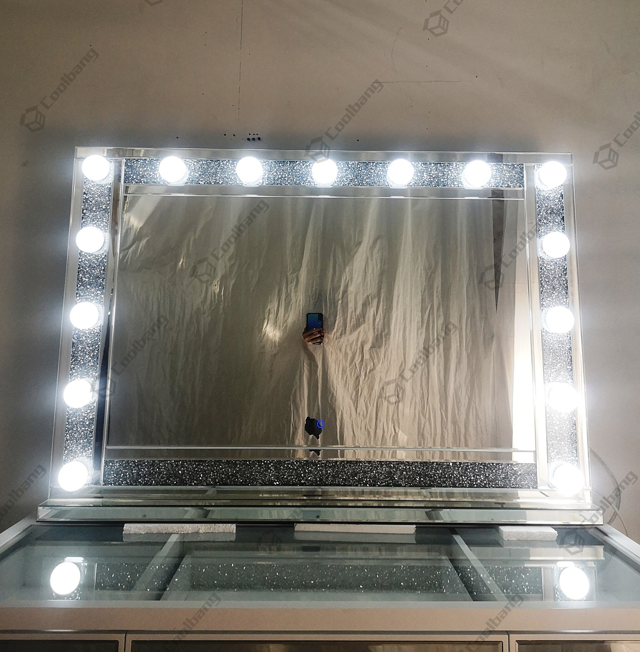 Factory Wholesale Crushed Diamond Hollywood Dressing Table