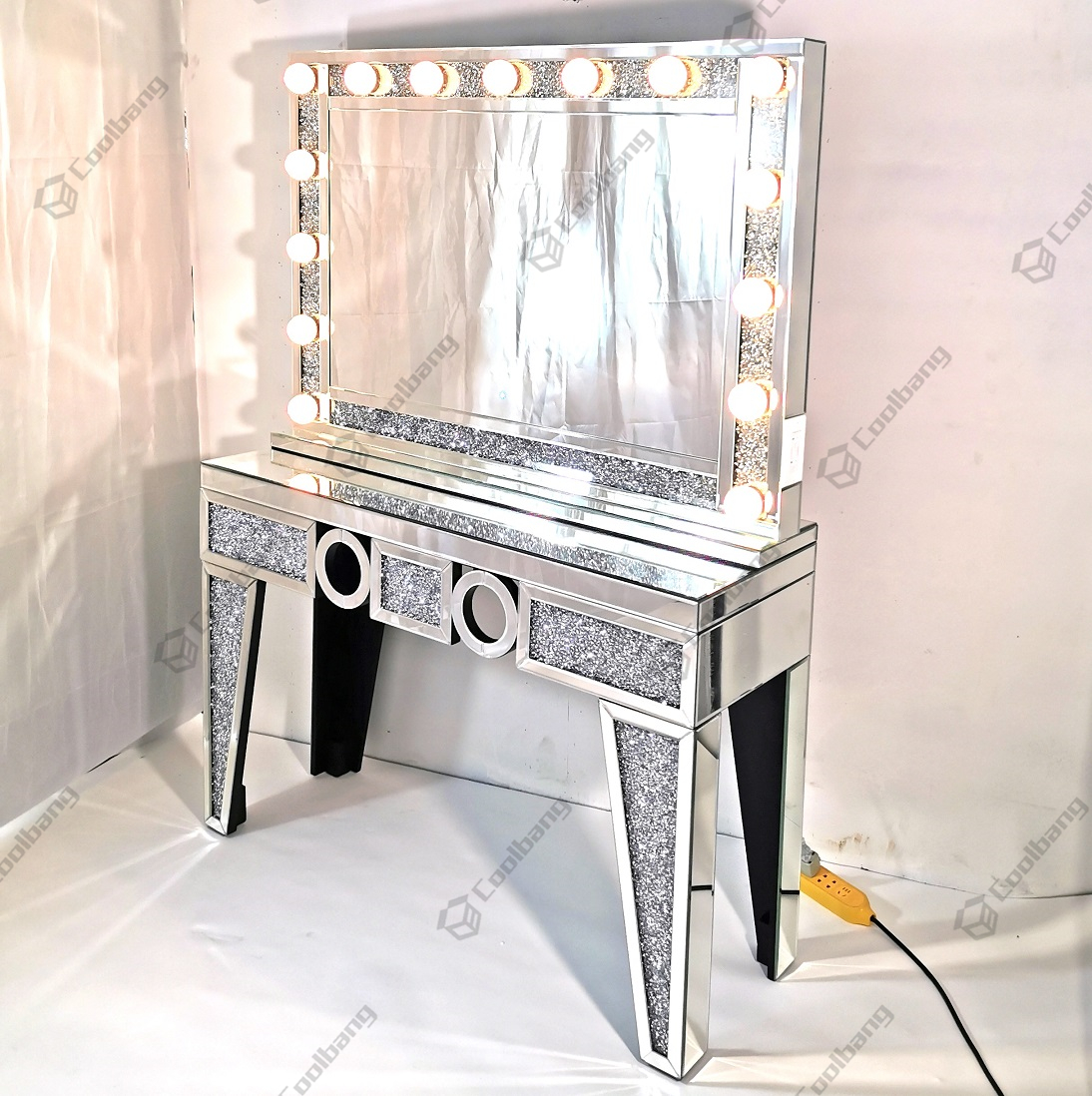 Factory Wholesale Crushed Diamond Hollywood Dressing Table