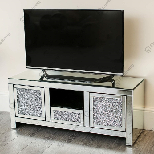 Mirrored Furniture Crushed Diamond TV Unit Stand Table