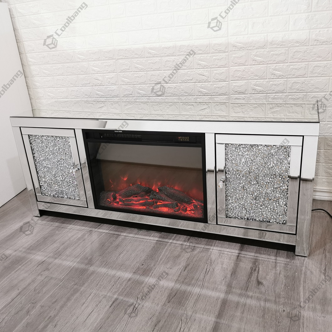 Mirrored Furniture Crushed Diamond TV Unit Stand Table