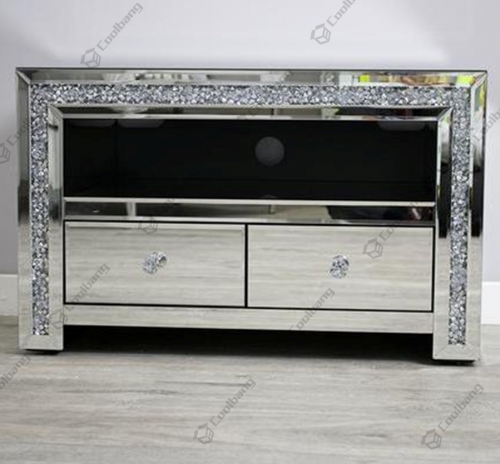 Mirrored Furniture Crushed Diamond TV Unit Stand Table