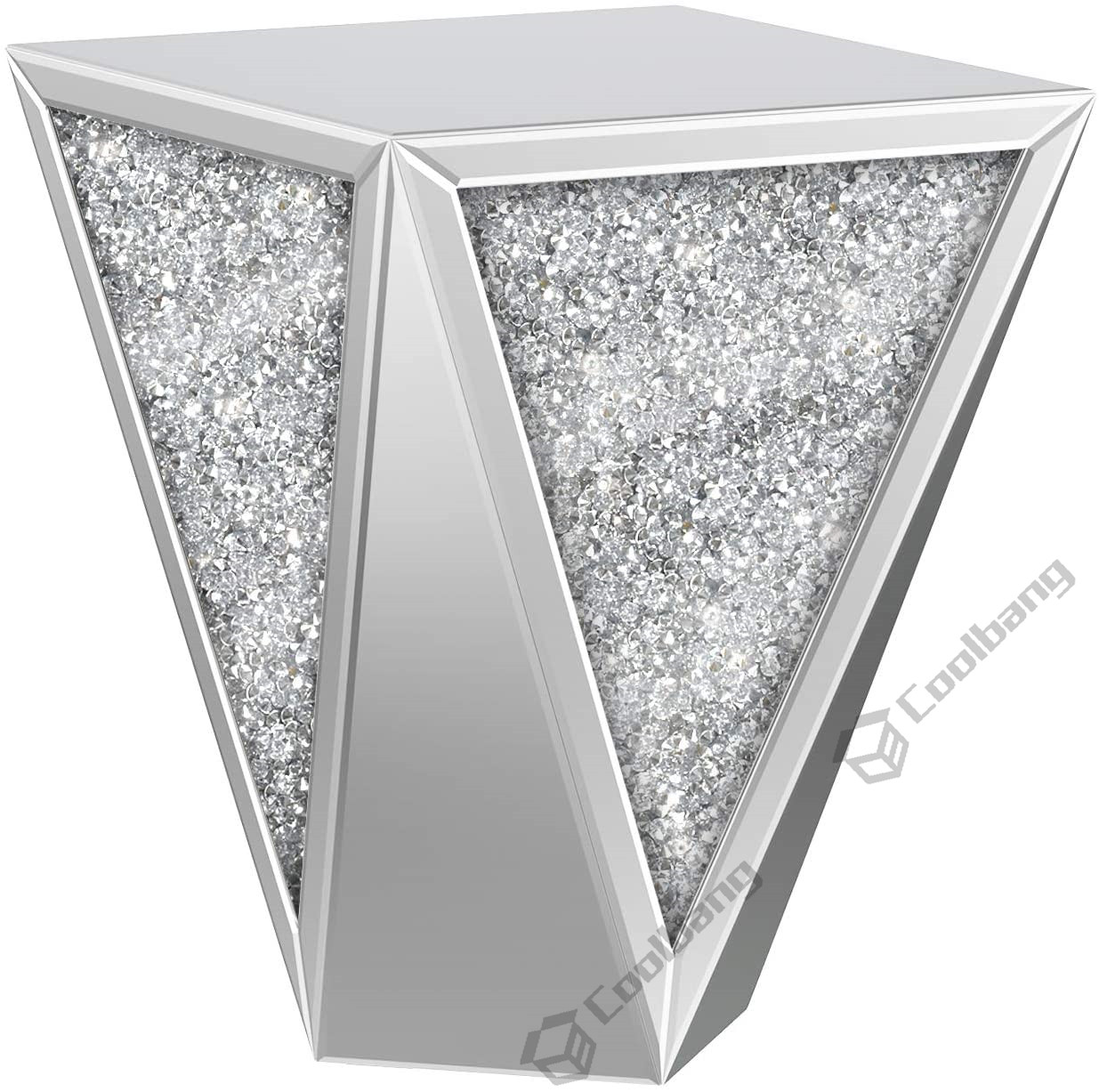 Living Room Crushed Diamond Mirrored Side Table End Table
